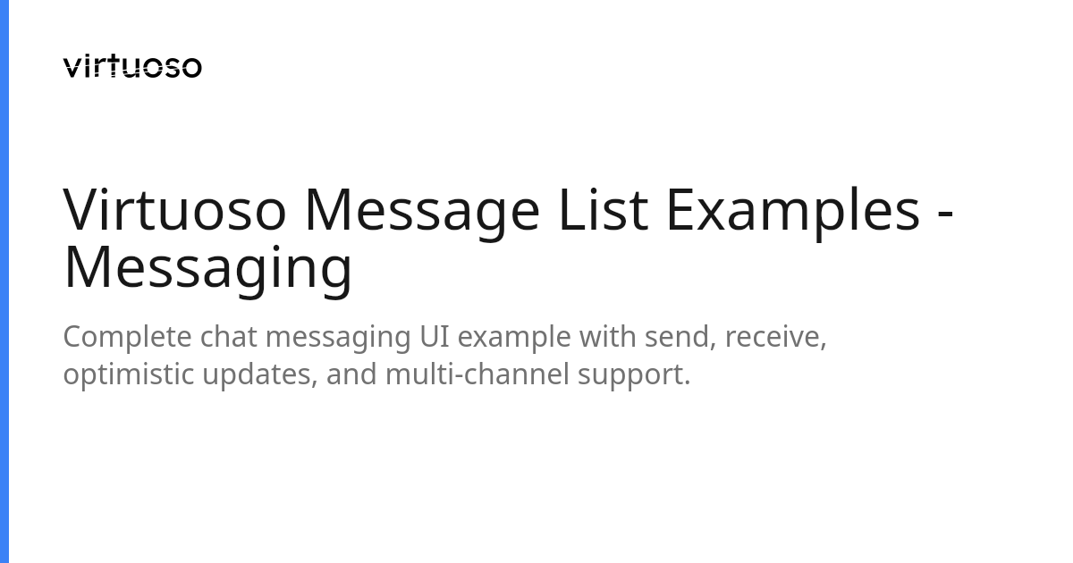 Virtuoso Message List Examples - Messaging | Virtuoso